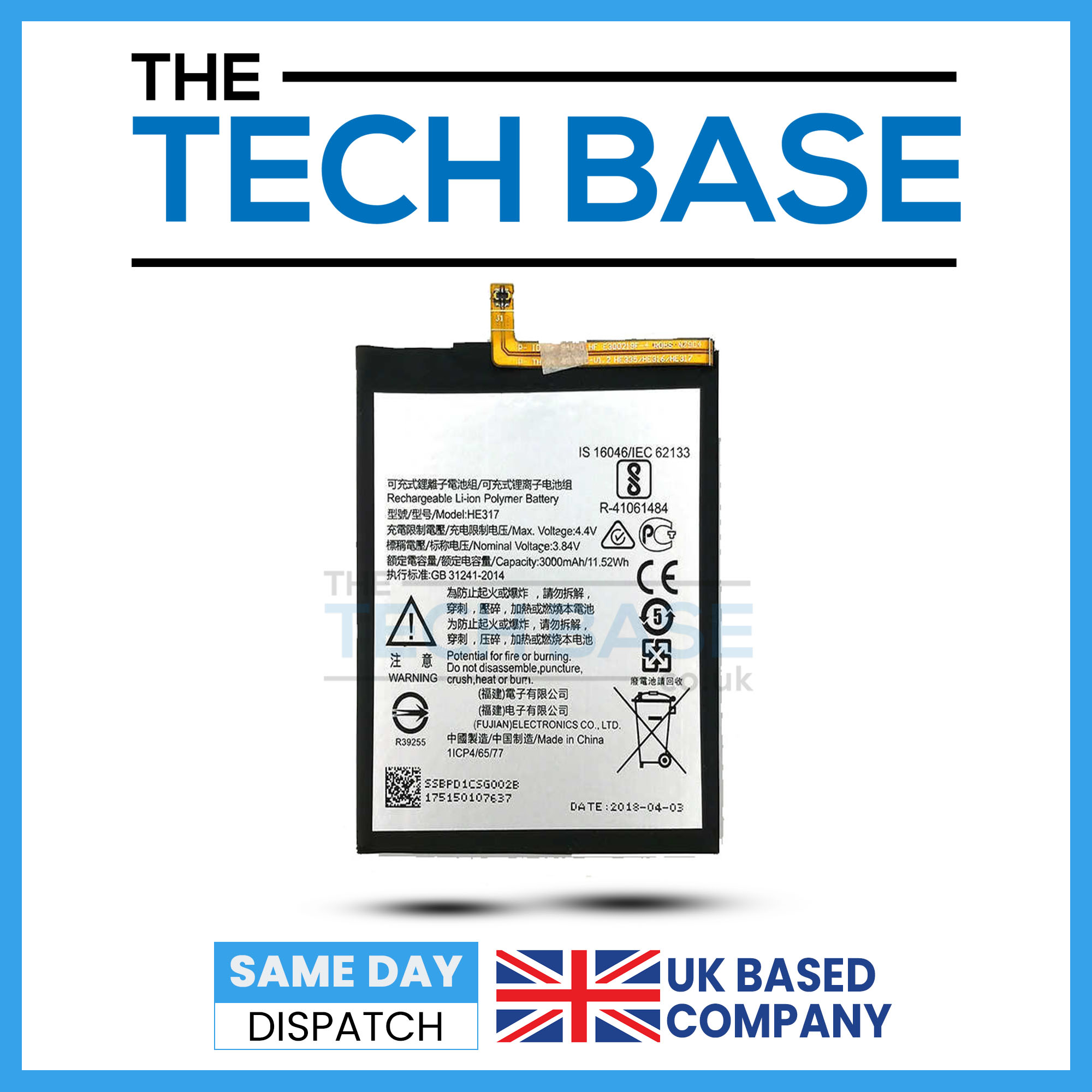 For Nokia 6 Battery HE317 - The Techbase