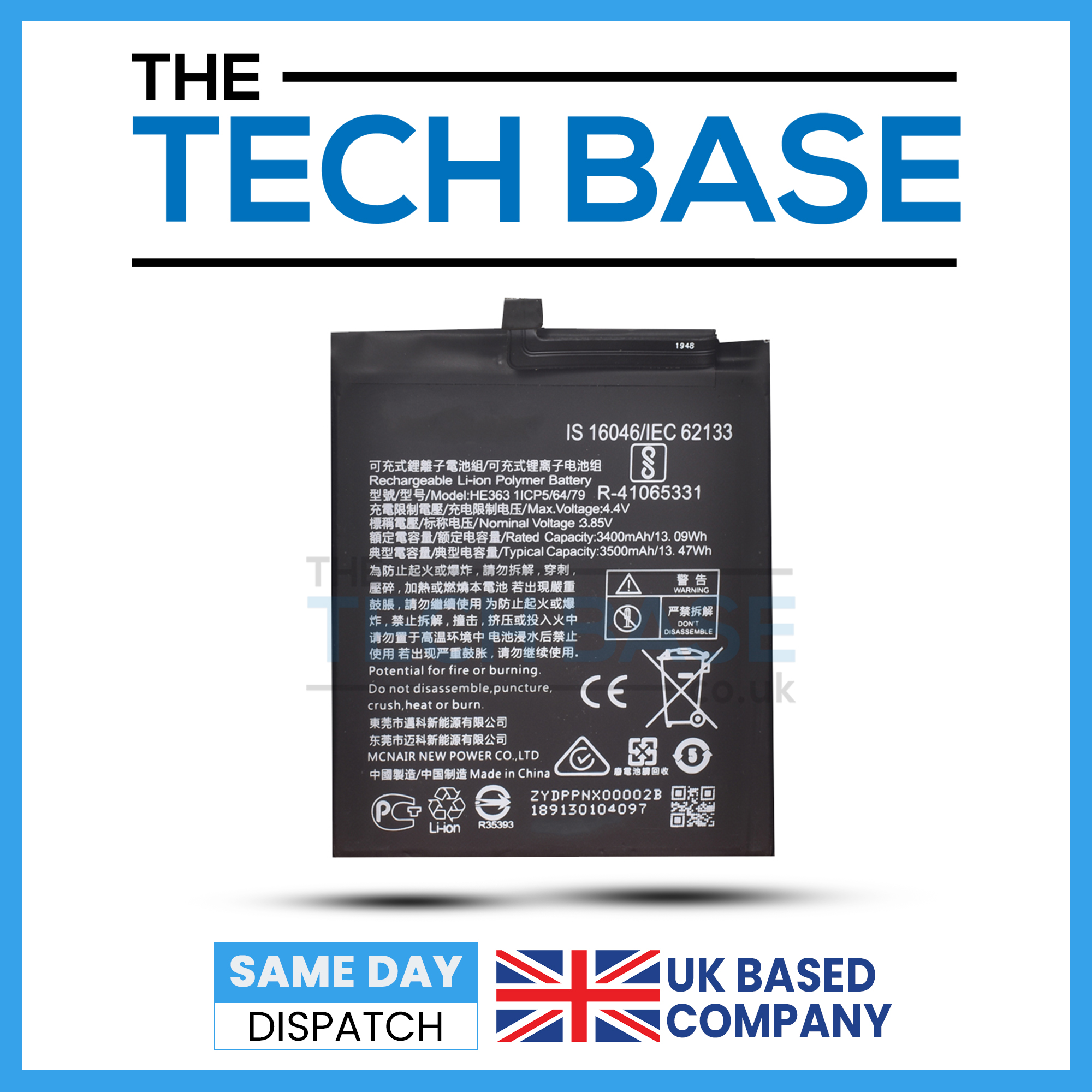 For Nokia 8.1 Battery HE363 - The Techbase